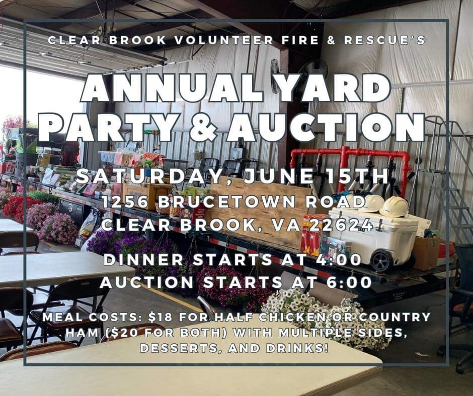 Yard Party June 15th – Clear Brook Volunteer Fire & Rescue